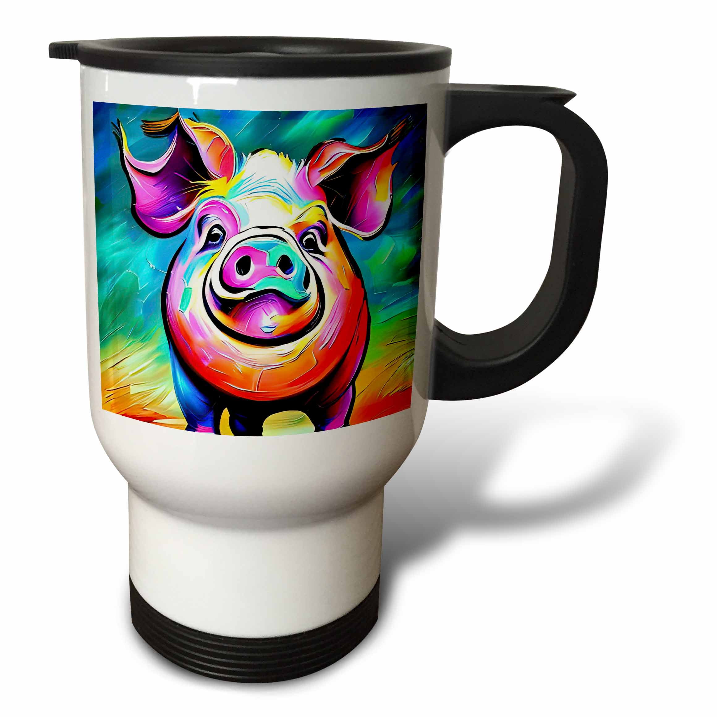 3drose, Awesome Colorful Pig Animal. Decorative Digital Painting Gift ...
