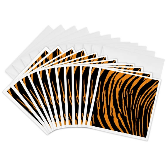 3drose, Awesome Retro Tiger Stripes Pattern, 12 Greeting Cards with ...