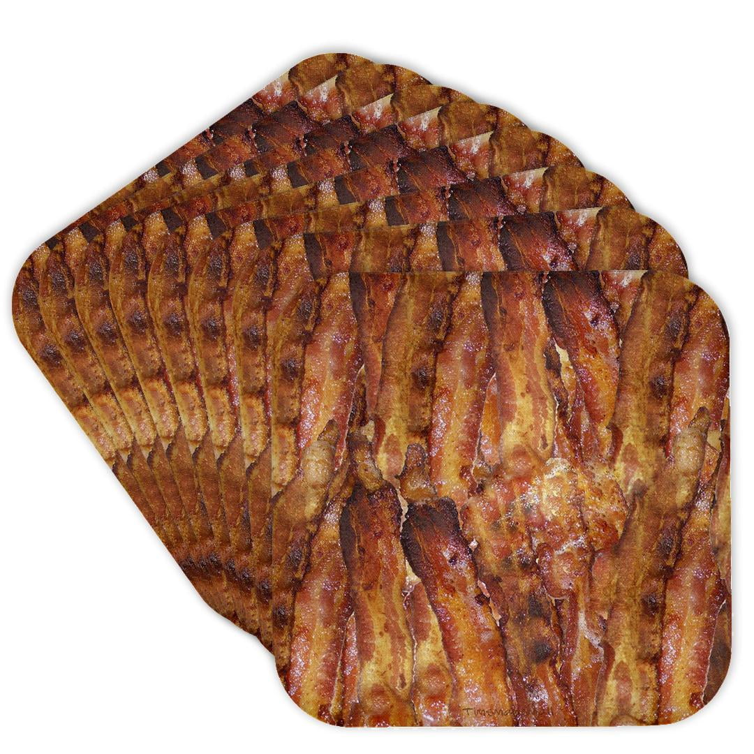 3drose, Bacon Background, Set of 8 Coasters - Cork - Walmart.com