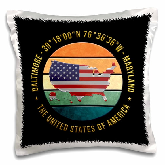 3drose, Baltimore, Maryland, Geographic Coordinates, Usa Map, Flag ...