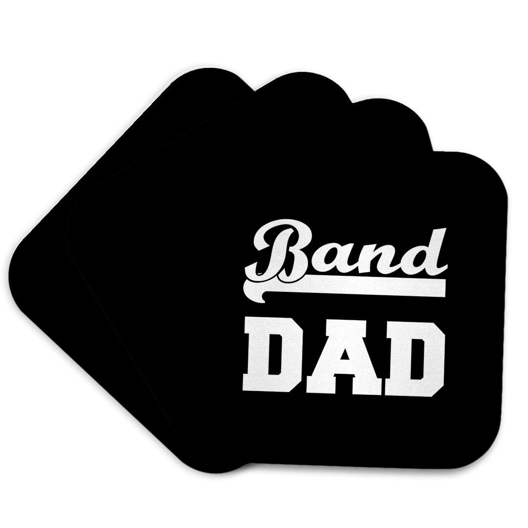 3drose, Band Dad. White Lettering on Black Background., Set of 4 ...