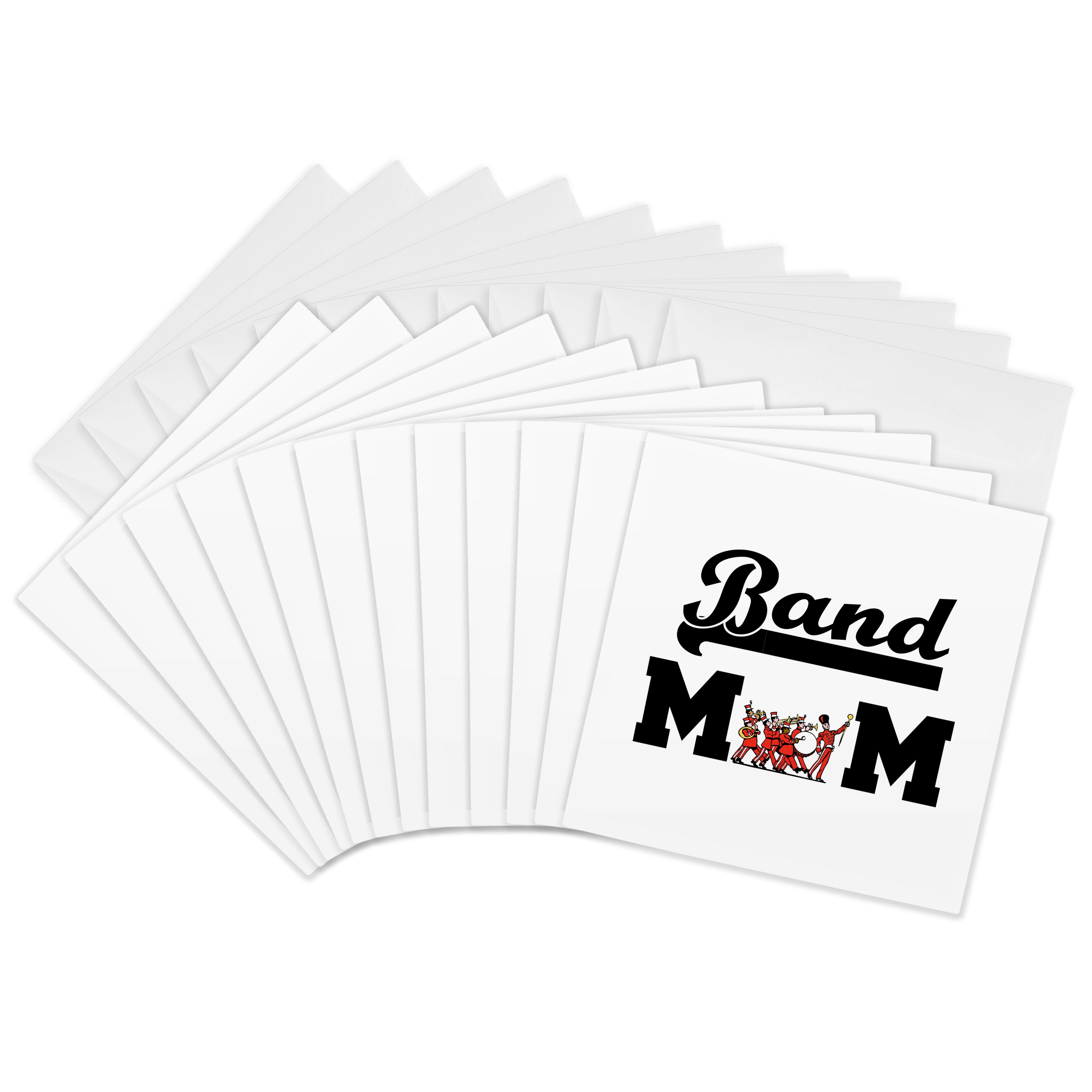 3drose, Band Mom with Marching Band. Black Lettering on White ...