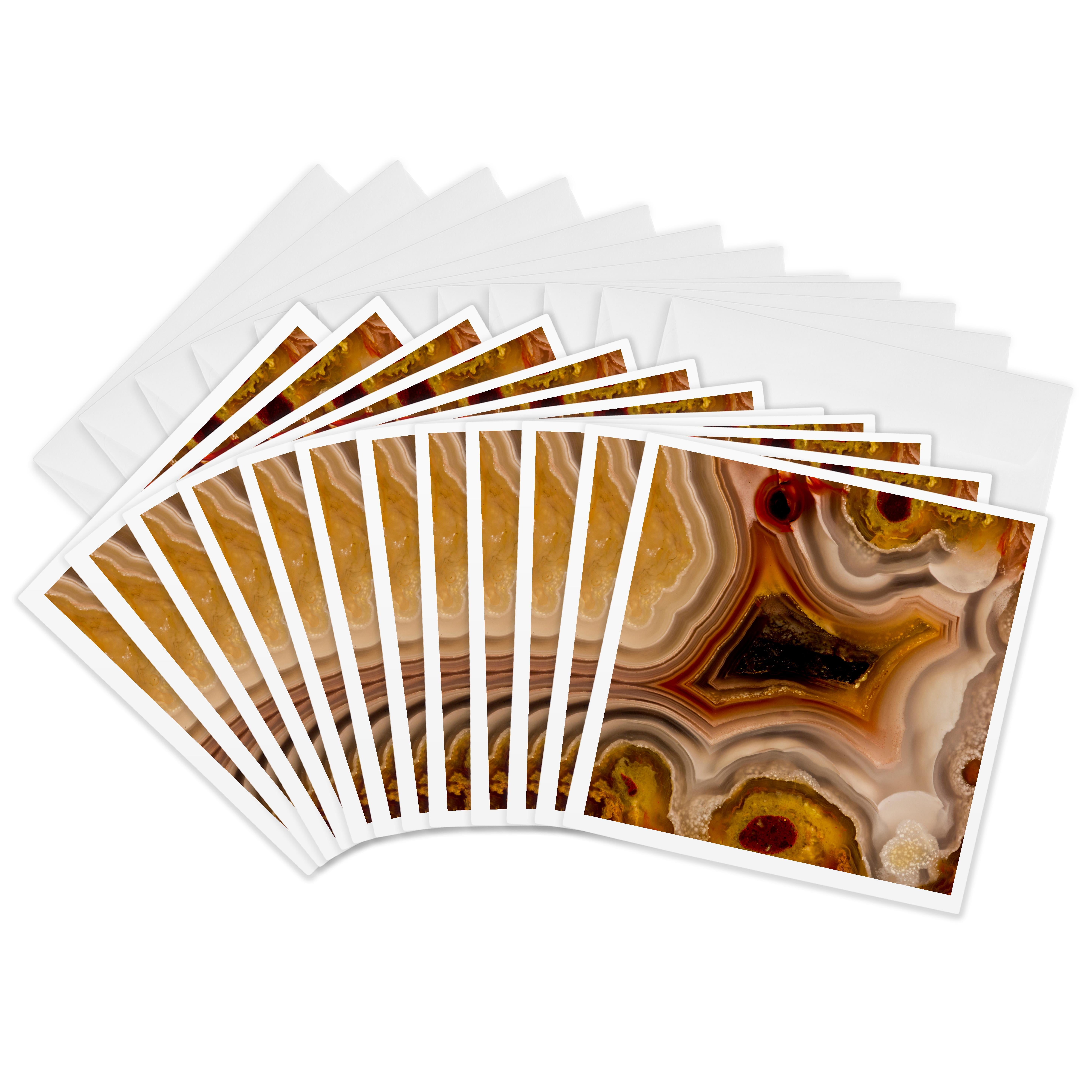 3drose, Banded Mexican Agate, 12 Greeting Cards with Envelopes ...