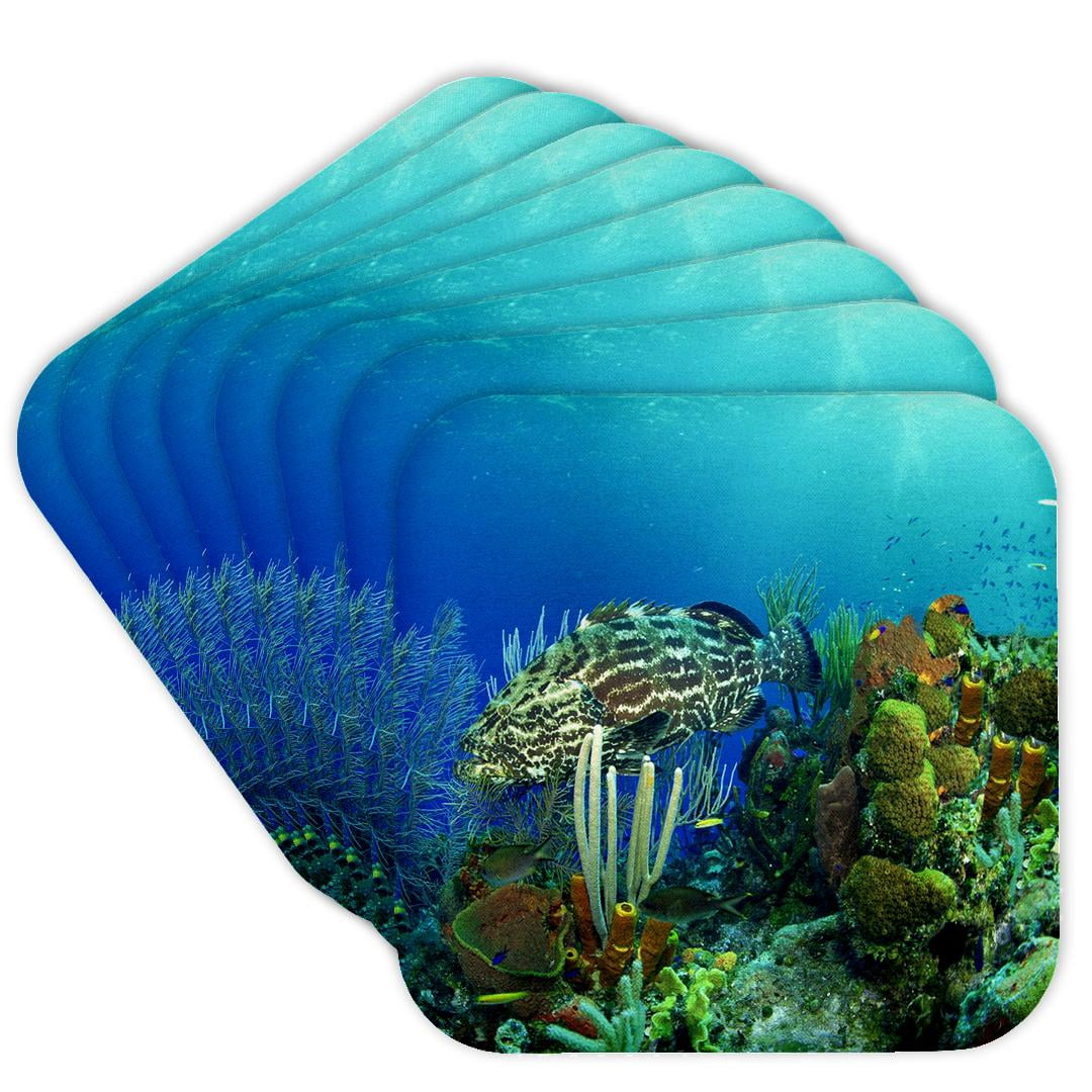 3drose, Bass Fish Underwater, Set of 8 Coasters - Cork - Walmart.com