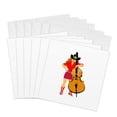 3drose, Bass Upright Player Cowgirl Red, 6 Greeting Cards with ...