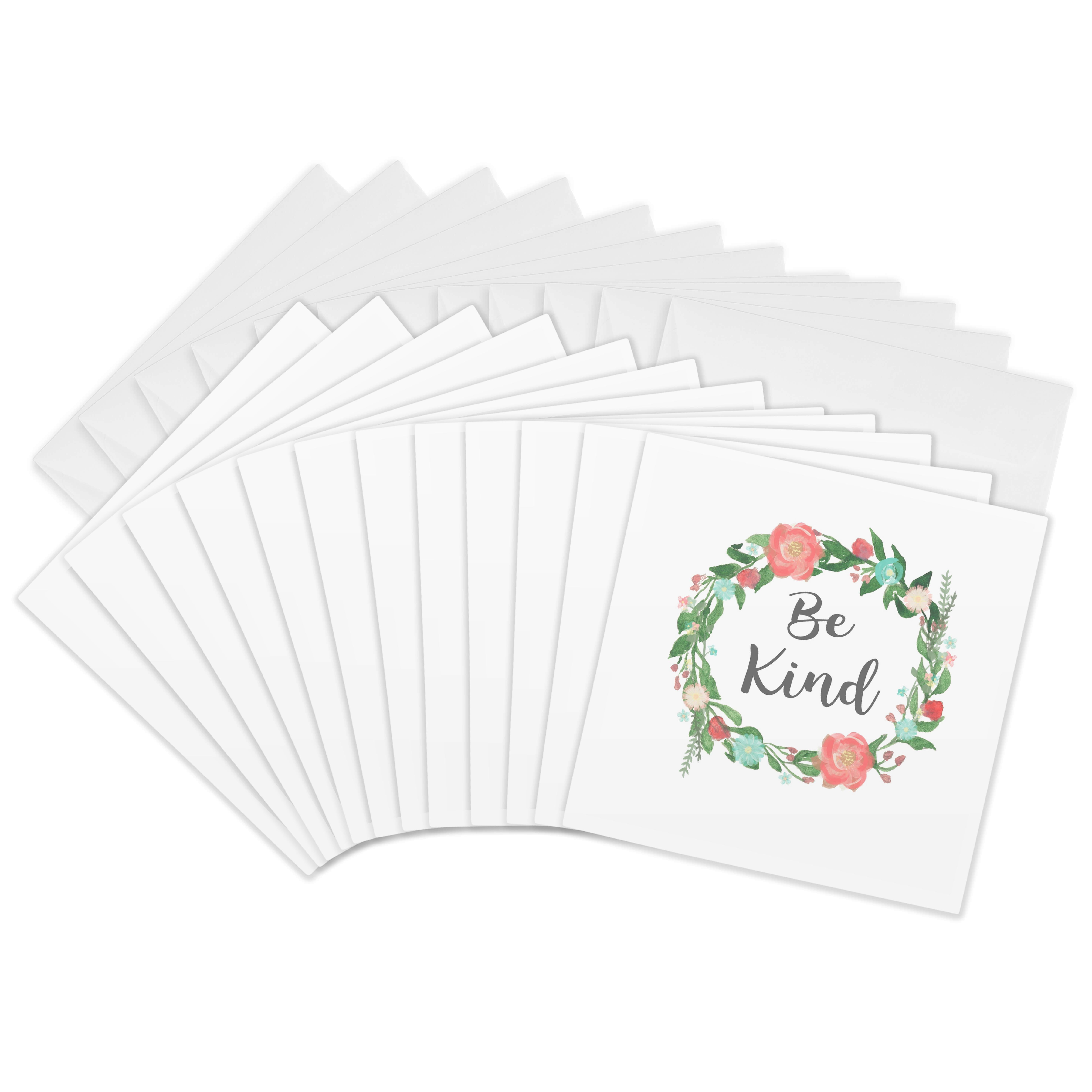 3drose, Be Kind Floral Wreath - Pretty Boho Pink Flowers Kindness ...