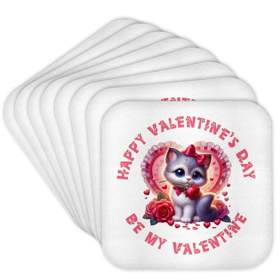 3drose, Be My Valentine, Decorative Heart, Cute Cat, Red Rose Flowers ...