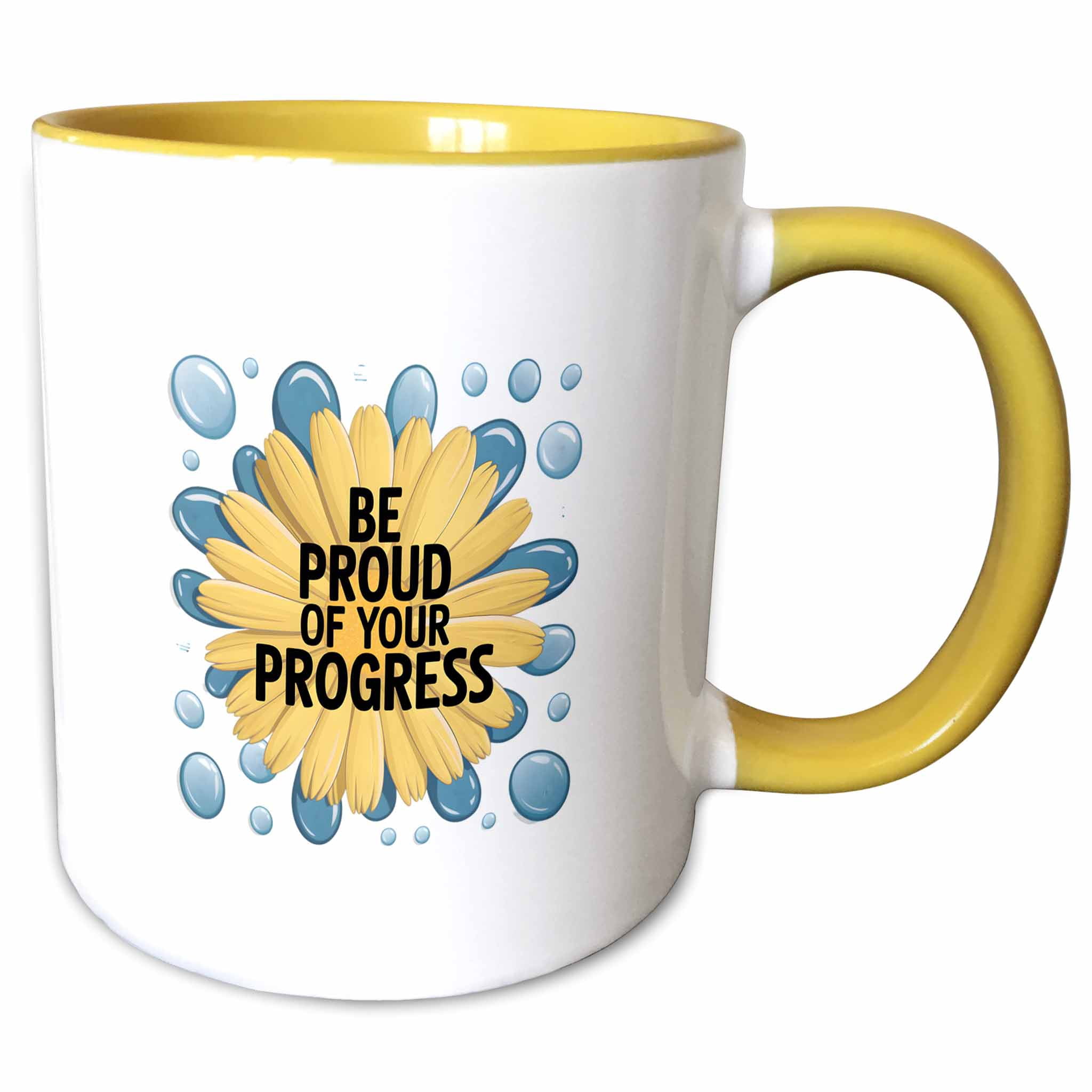3drose, Be Proud of Your Progress Text and Image of Yellow Flower and ...