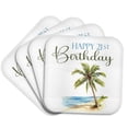3drose, Beach Palm Tree Happy 21st Birthday, Set of 4 Coasters - Soft ...