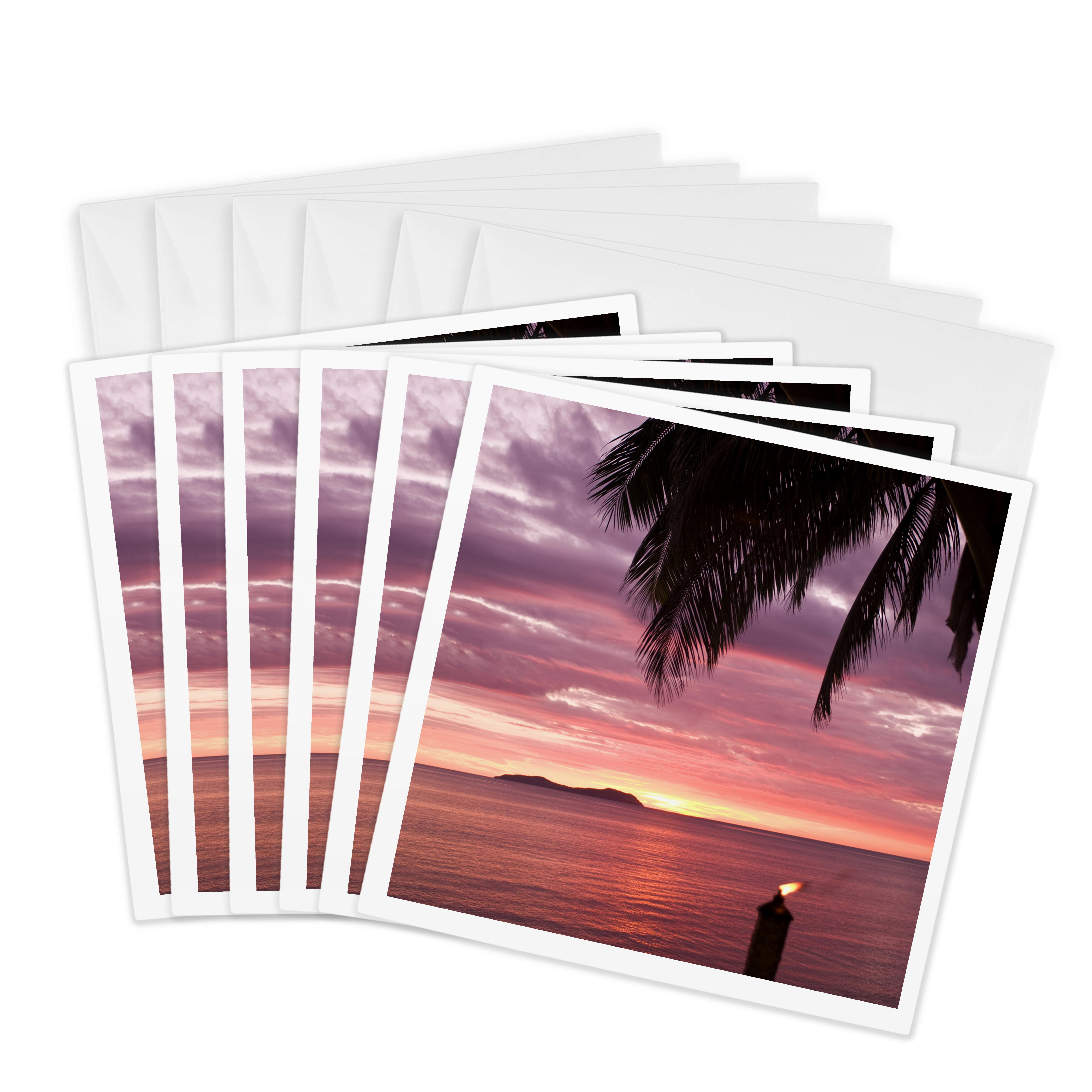 3drose, Beach Sunset, Tiki Torch, Beqa Island, Fiji - Oc01 Mwt0058 ...