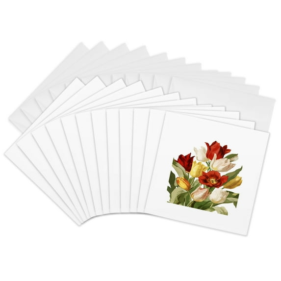3drose, Beautiful Spring Tulips Cut Out, 12 Greeting Cards with ...