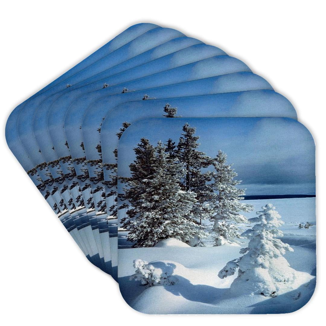 3drose, Beautiful Winter Scene, Set of 8 Coasters - Cork - Walmart.com
