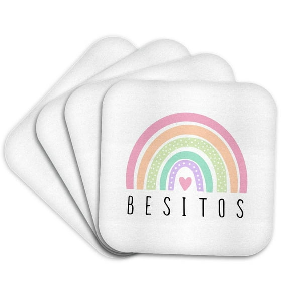 3drose, Besitos - Little Kisses in Spanish Cute Pastel Rainbow with ...