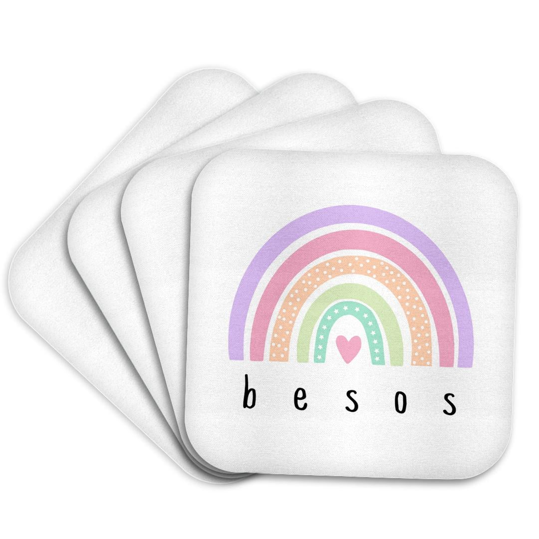 3drose, Besos - Kisses in Spanish Cute Pastel Rainbow with Love Heart ...