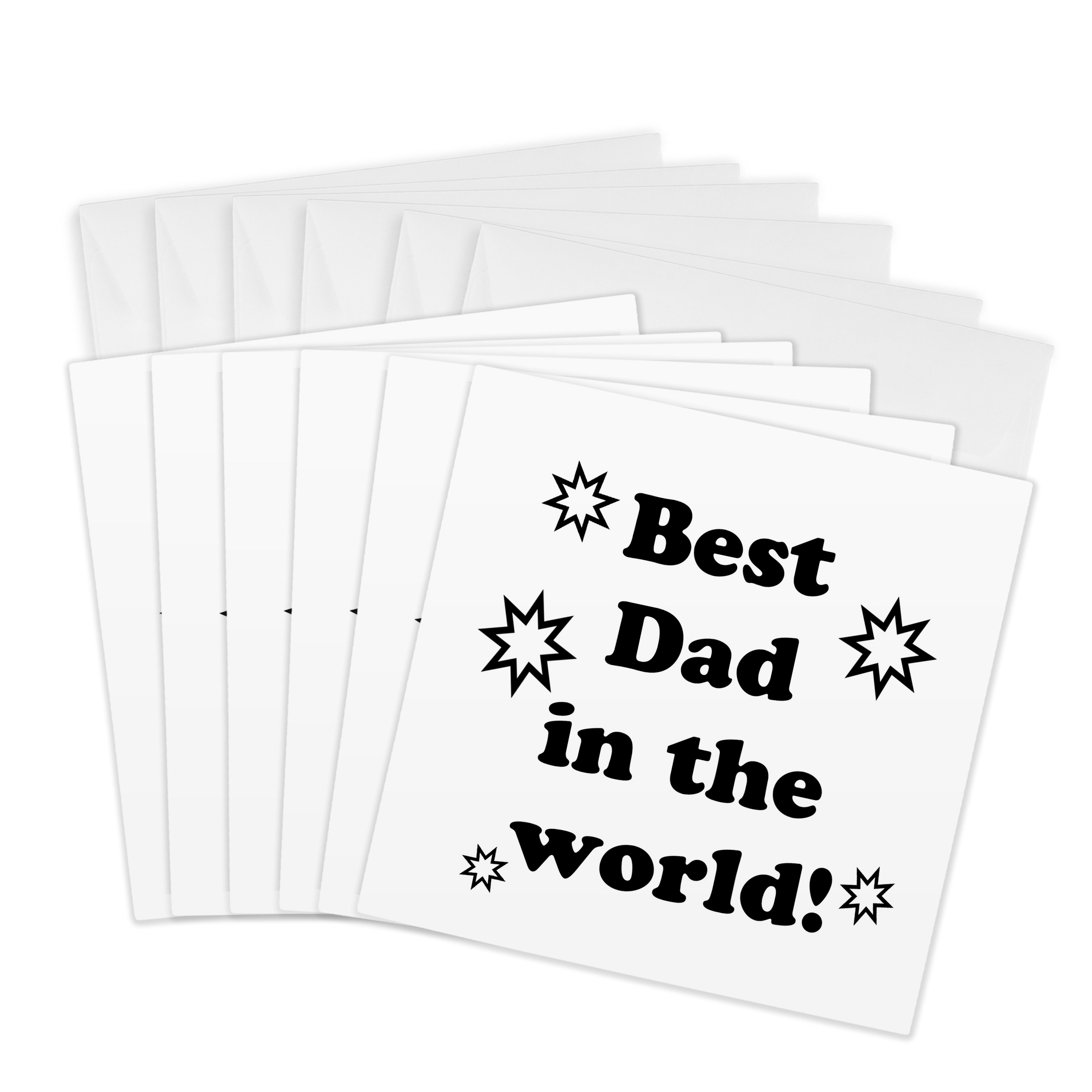3drose, Best Dad in the World, 6 Greeting Cards with Envelopes ...