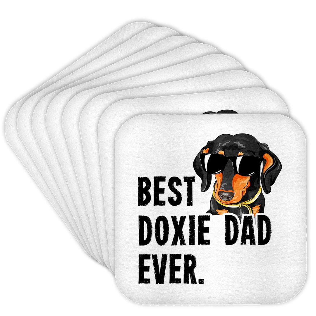 3drose, Best Doxie Dad Ever Funny Dachshund Weiner Dog, Set of 8 ...