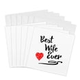3drose, Best Wife Ever- Typographic Design with Red Swirly Heart, 6 ...