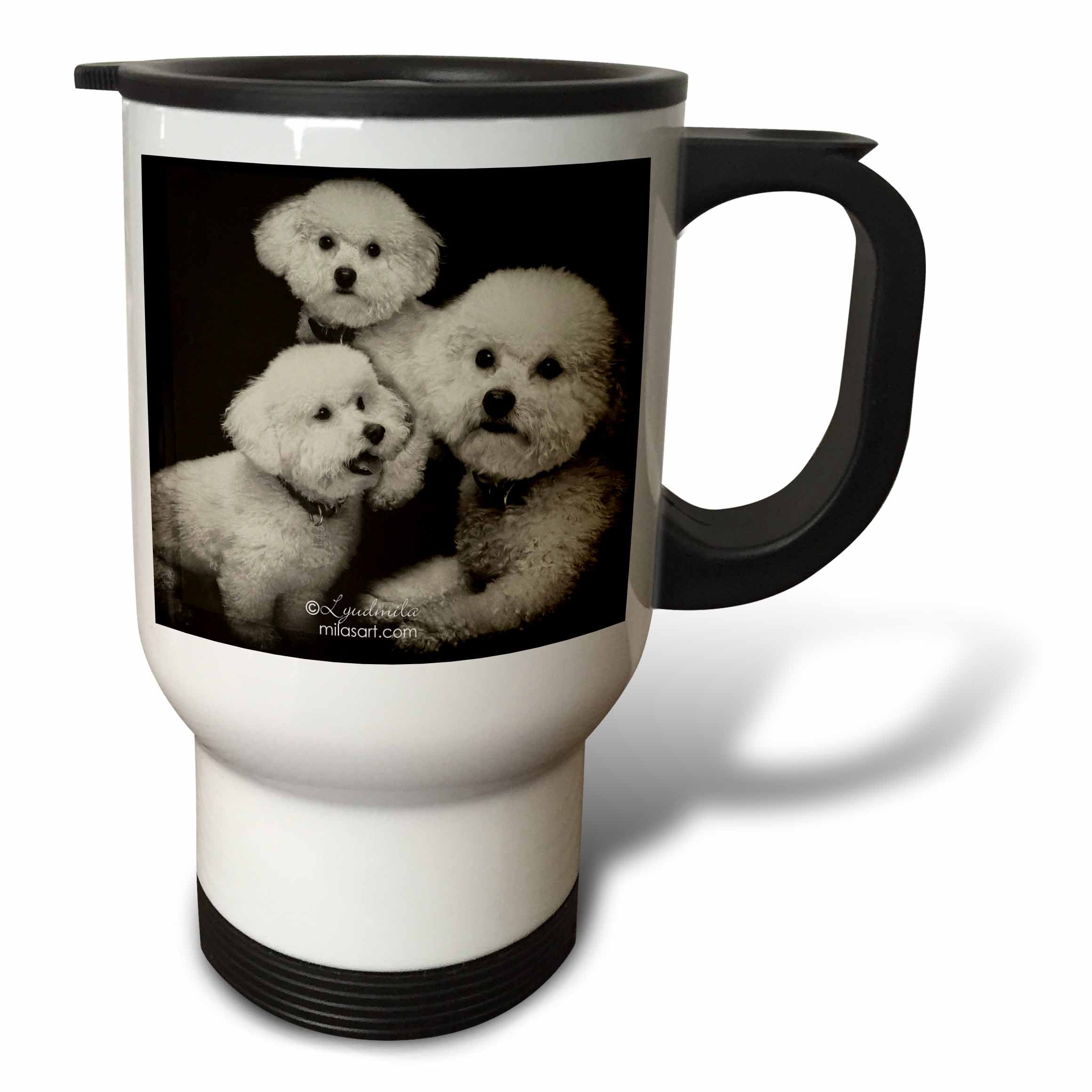 3drose, Bichon Frise Collage, 14oz Stainless Steel Travel Mug - Walmart.com