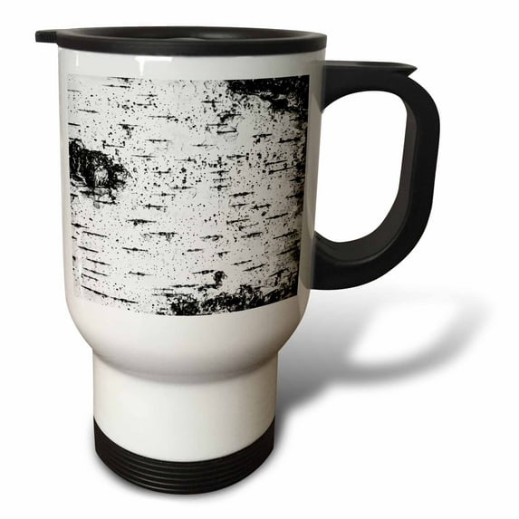 3drose, Birch Tree Bark in Black and White. Lines and Spots of Black ...