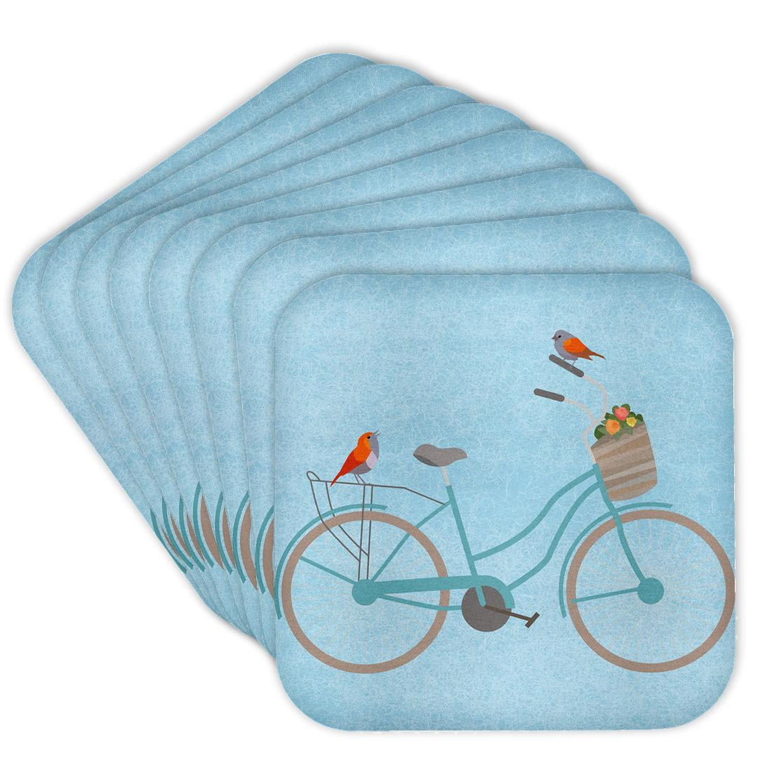 3drose, Birds on Bicycle, Set of 8 Coasters - Soft - Walmart.com