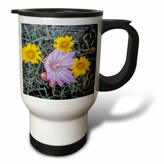 3drose, Bitterroot Flower Blooming Amongst Yellow Wildflowers., 14oz ...
