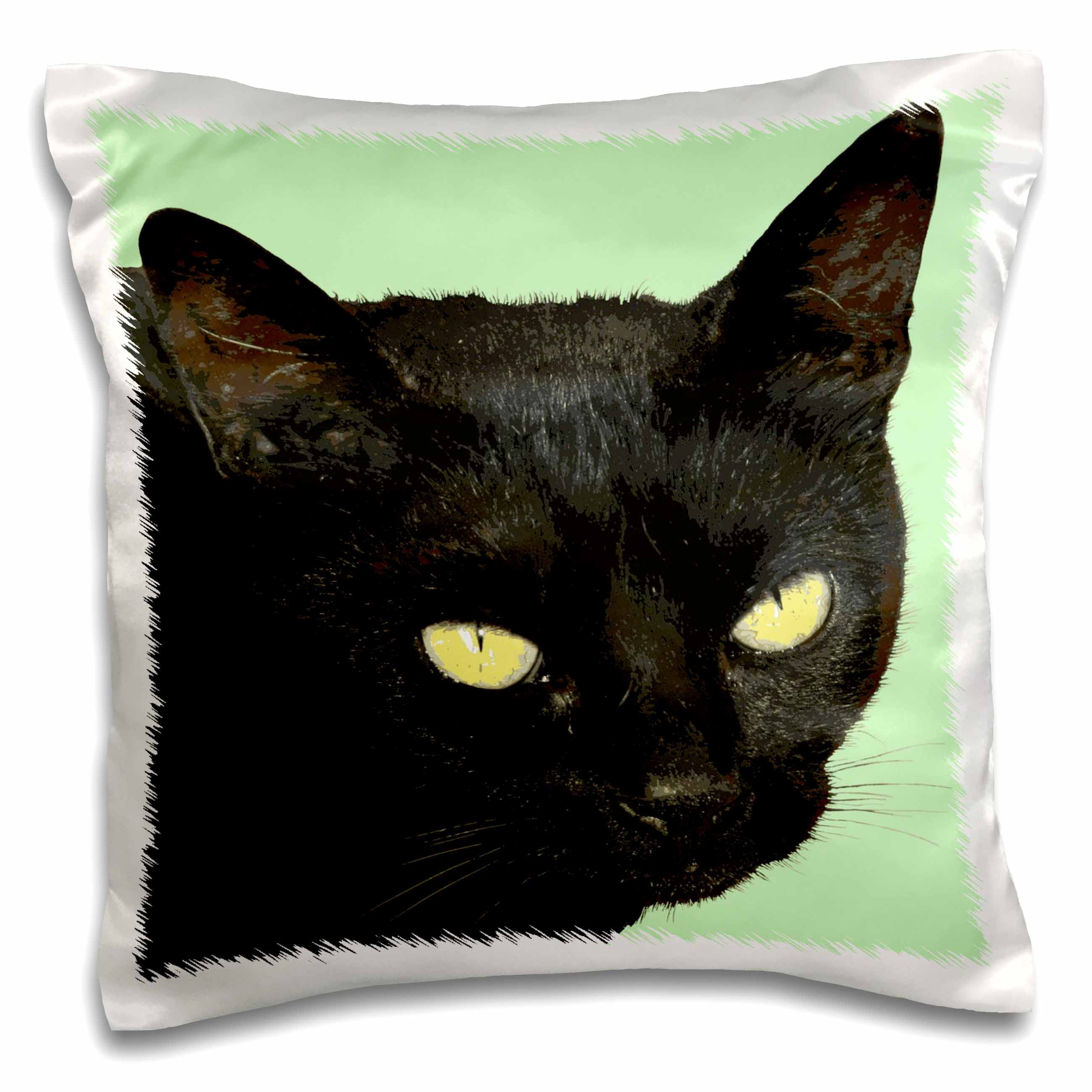 3drose, Black Cat with Beautiful Yellow Eyes Vector Art Cut Out, 16x16 ...