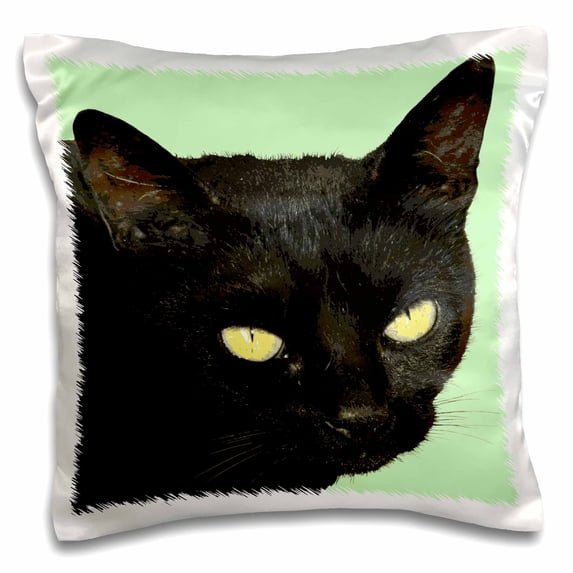 3drose, Black Cat with Beautiful Yellow Eyes Vector Art Cut Out, 16x16 ...