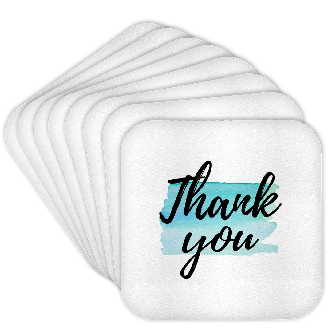 3drose, Black Cursive Thank You on Teal Watercolor Splash on White ...