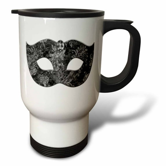 3drose, Black Damask Image of Jewel Masquerade Mask Illustration, 14oz ...