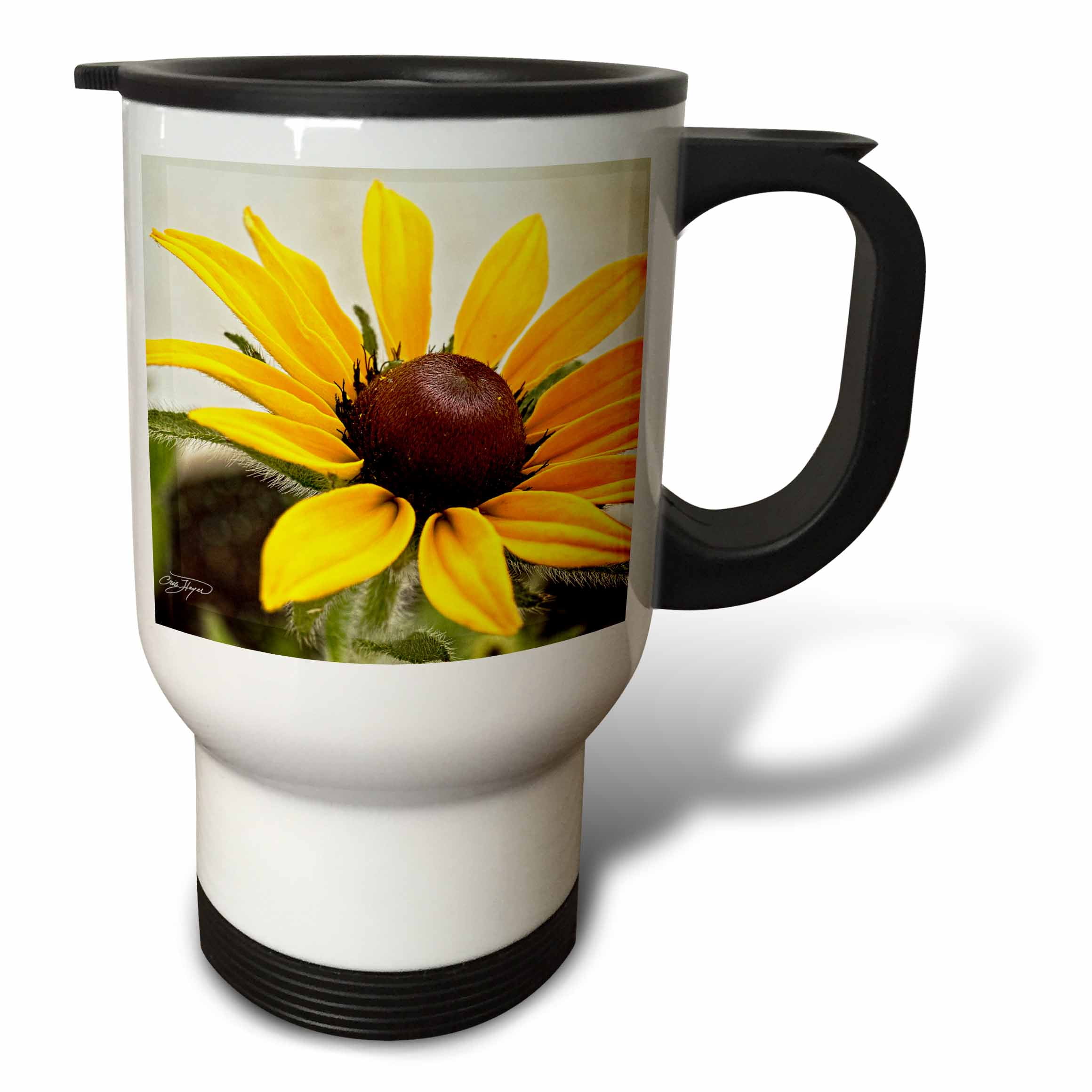 3drose, Black Eyed Susan Fine Art Image, 14oz Stainless Steel Travel ...