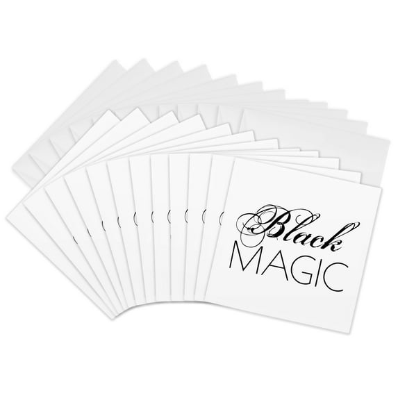 3drose, Black Magic Decorative Elegant Text on White Background, 12 ...
