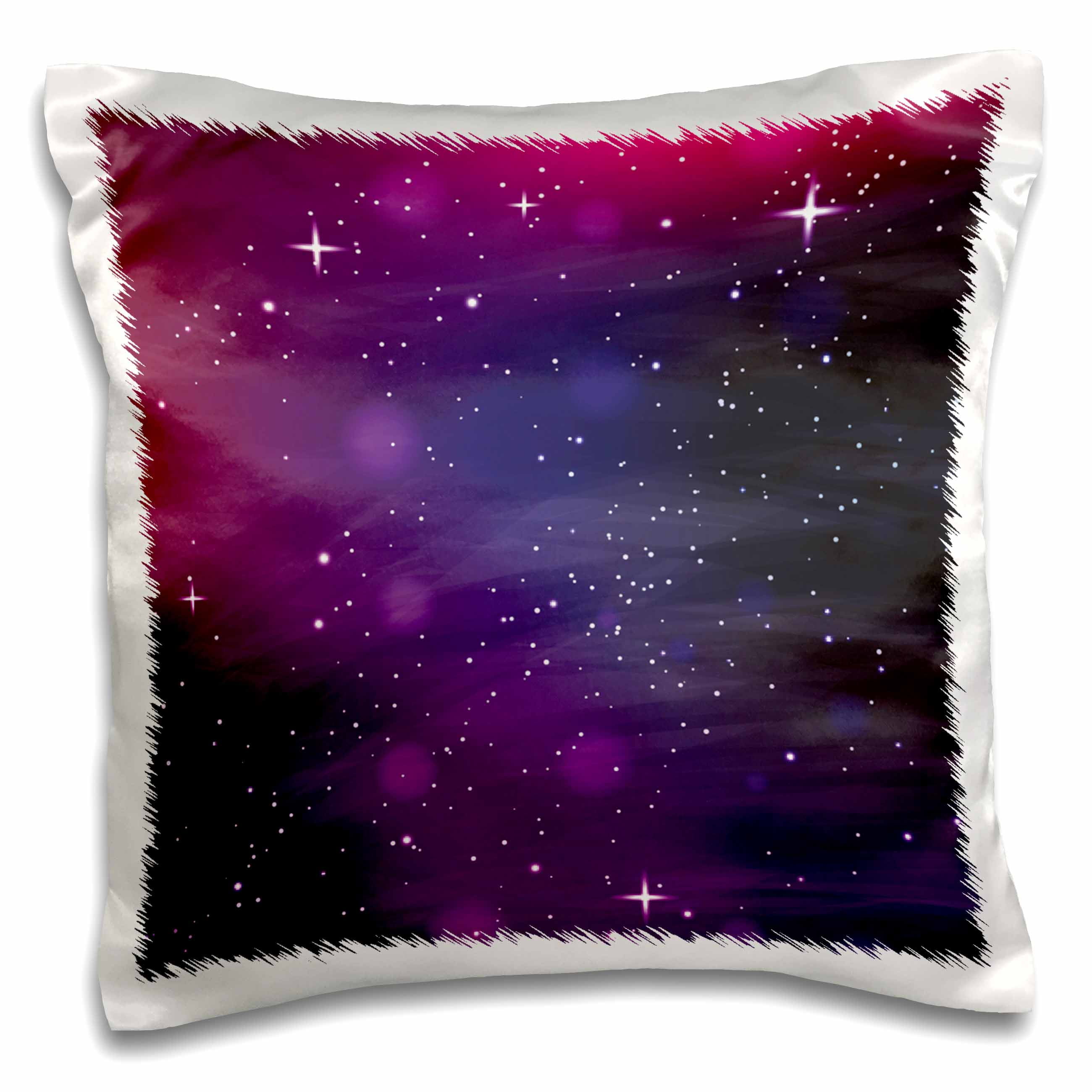3drose, Black Sky Sprinkled with Stars and a Purple Nebula, 16x16 inch ...