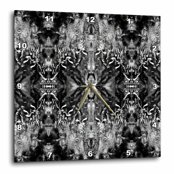 3drose, Black White Baroque Gothic Pattern, 15x15 Wall Clock - Walmart.com