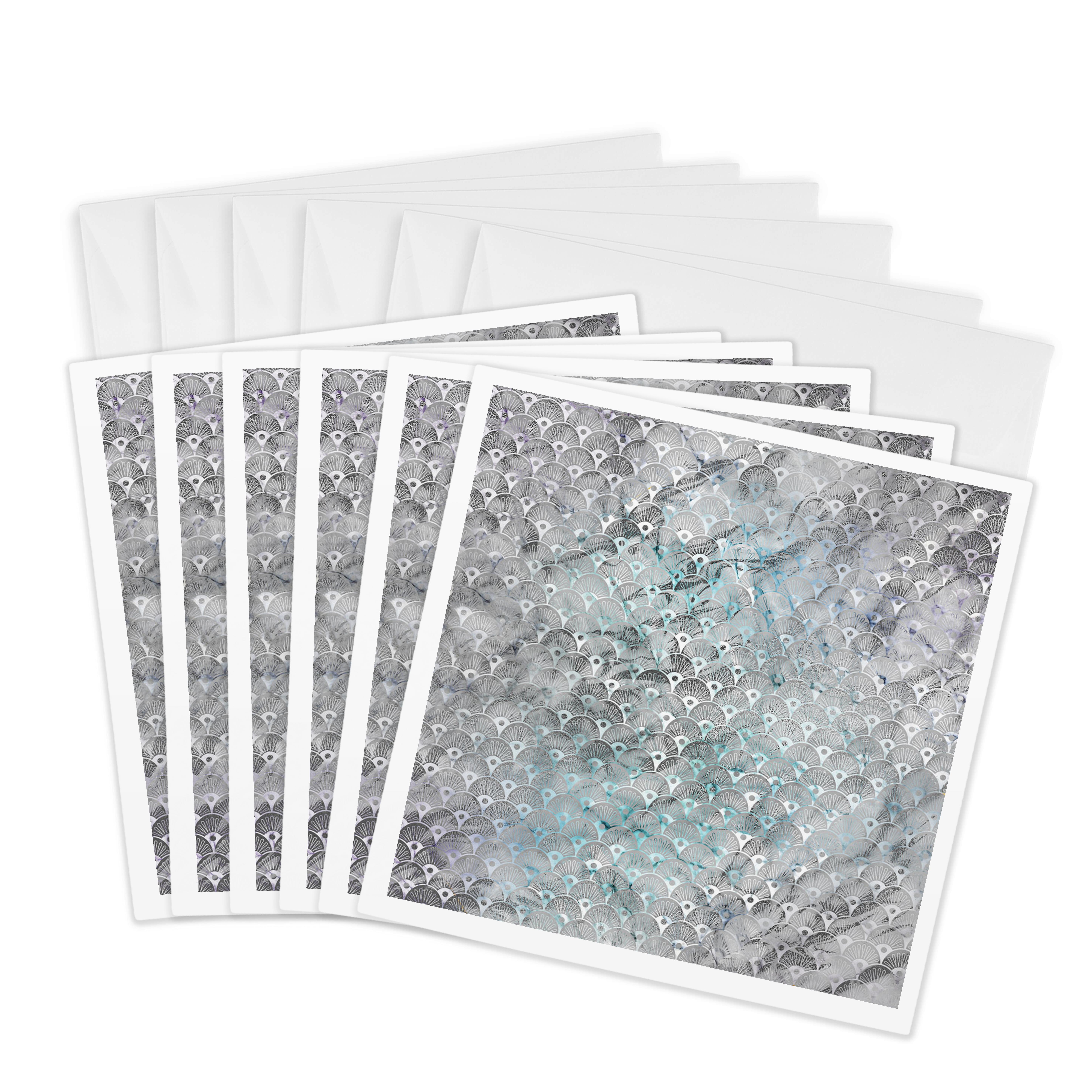 3drose, Black and White Art Deco Fans on Blue and White Marble, 6 ...