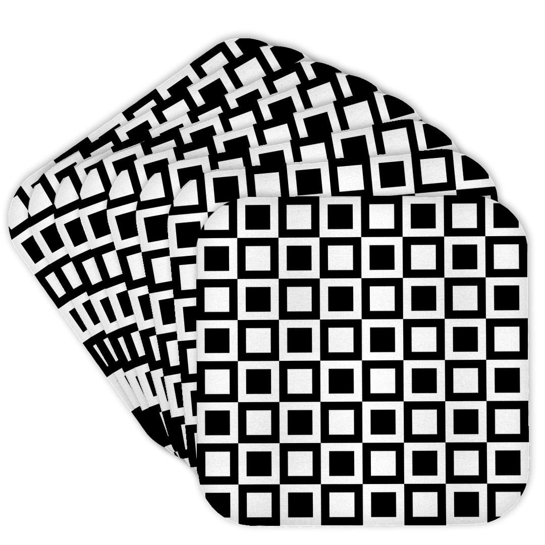 3drose, Black and White Block Print, Set of 8 Coasters - Cork - Walmart.com