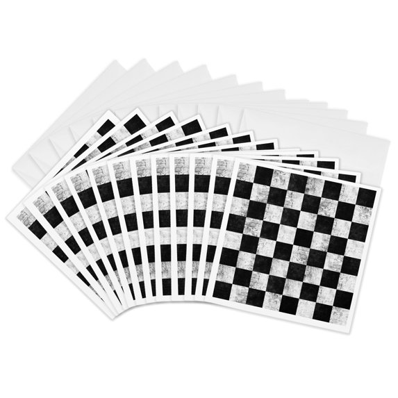 3drose, Black and White Grunge Checkerboard Squares Pattern, 12 ...