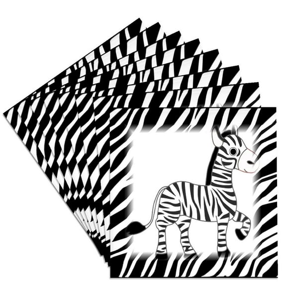 3drose, Black and White Zebra on Zebra Background, Set of 8 Ceramic ...
