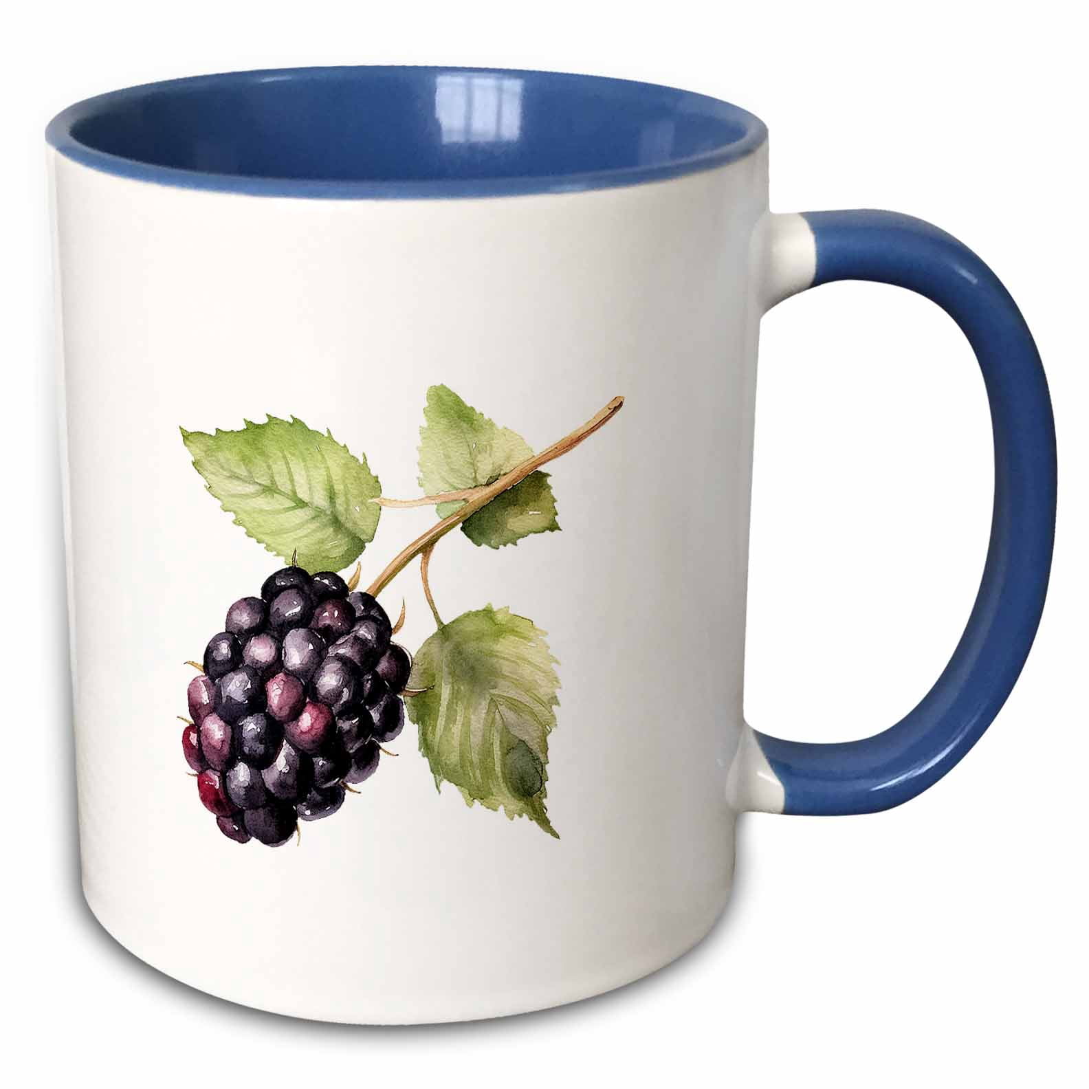 3drose, Blackberry Berry and Three Green Leaves Attractive Kitchen Art ...