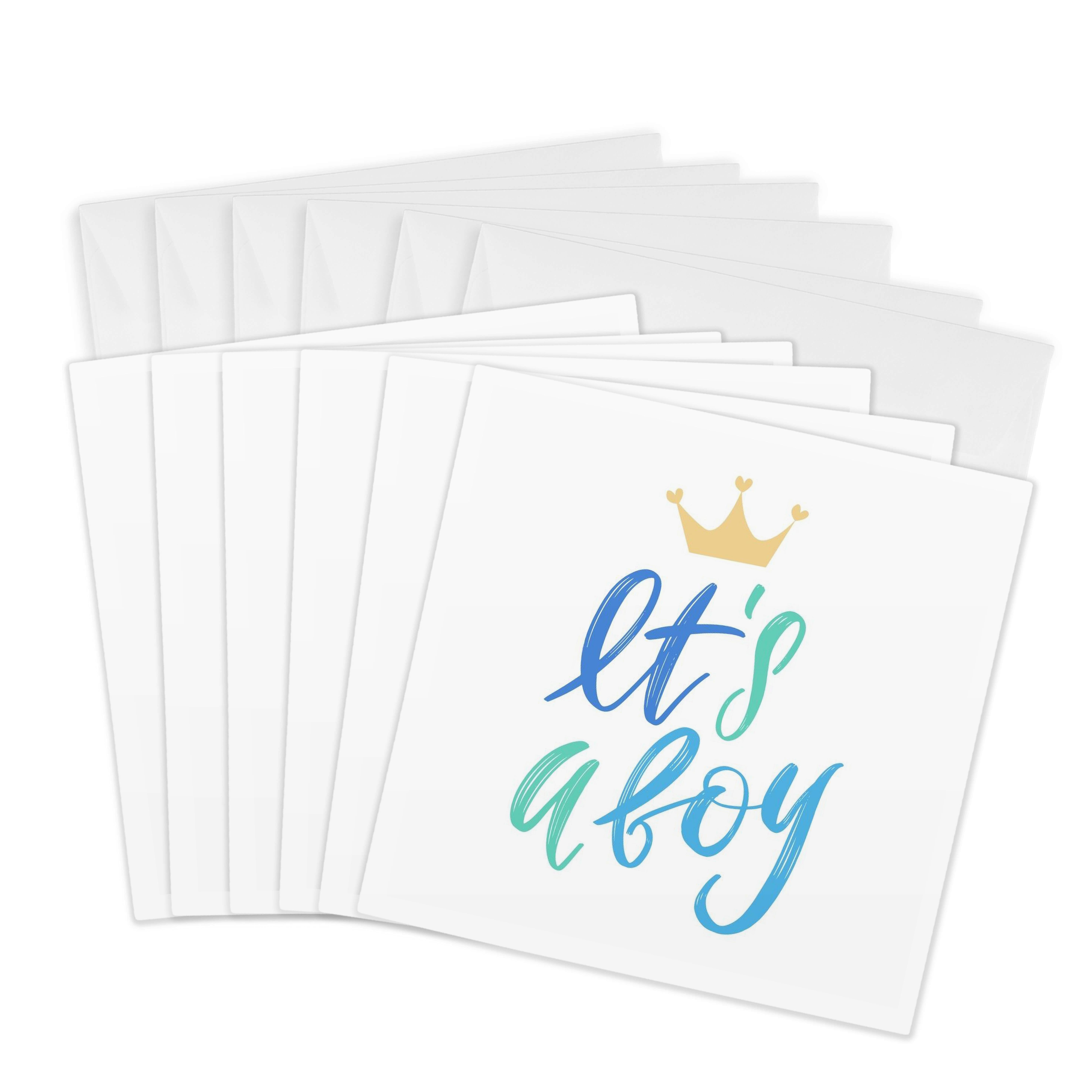 3drose, Blue Baby Shower It Is a Boy, 6 Greeting Cards with Envelopes ...