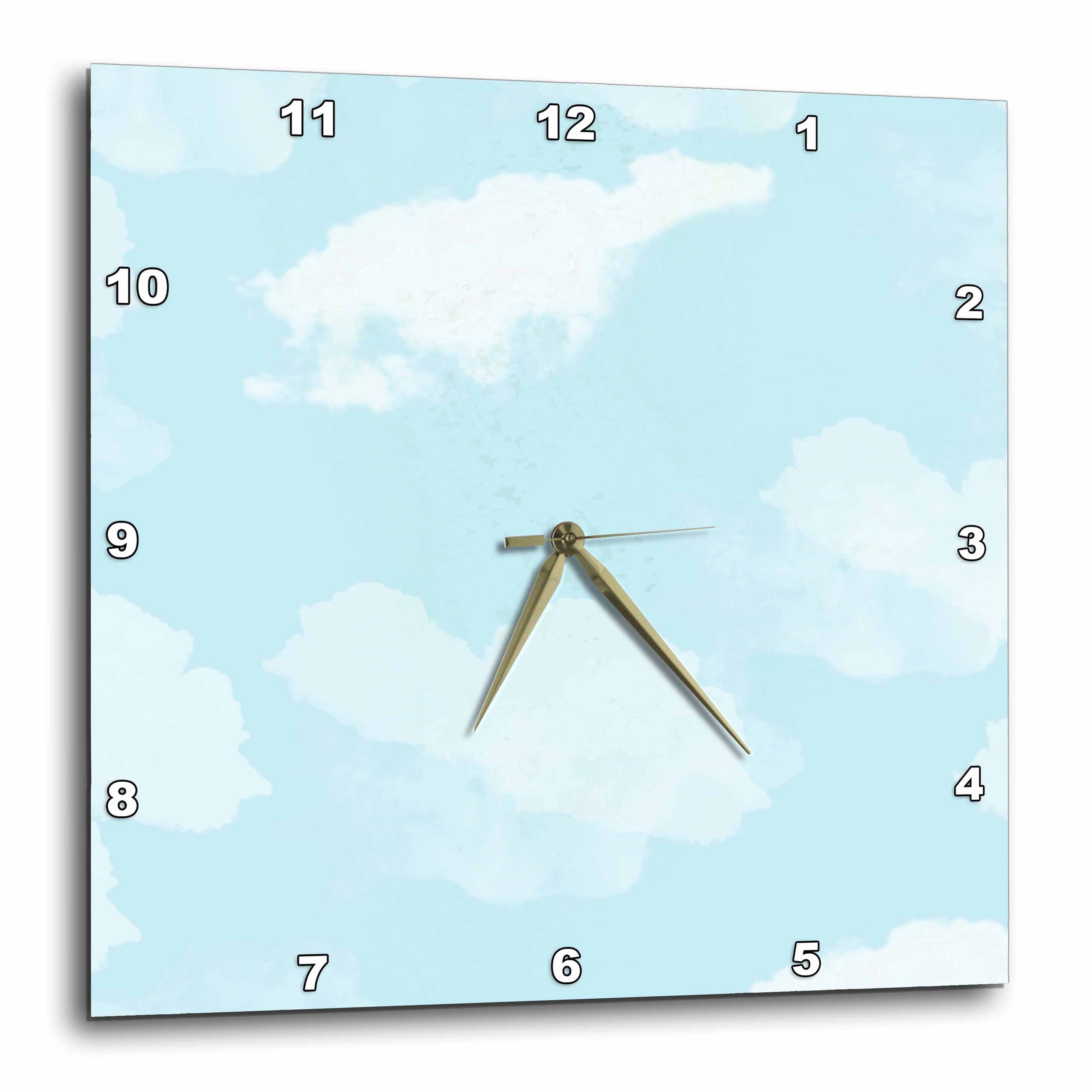 3drose, Blue Clouds, 13x13 Wall Clock - Walmart.com