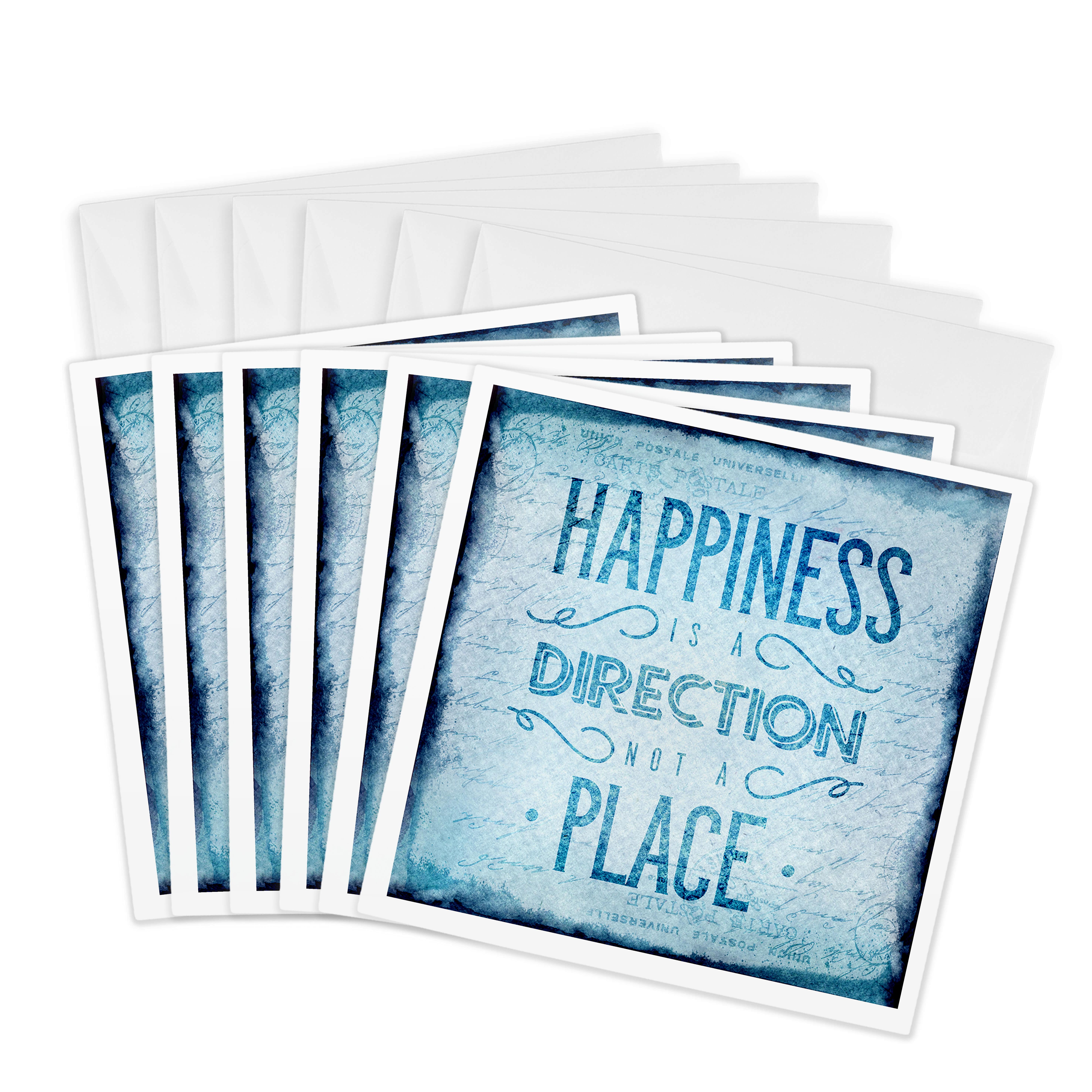 3drose, Blue Happiness Is a Direction Not a Place Inspirational Quote ...