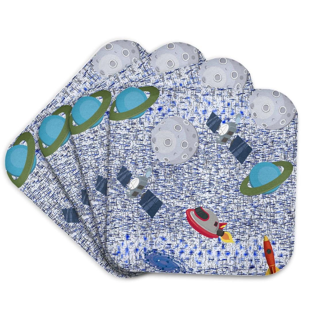 3drose, Blue Outer Space and Planets, Set of 4 Coasters - Cork ...