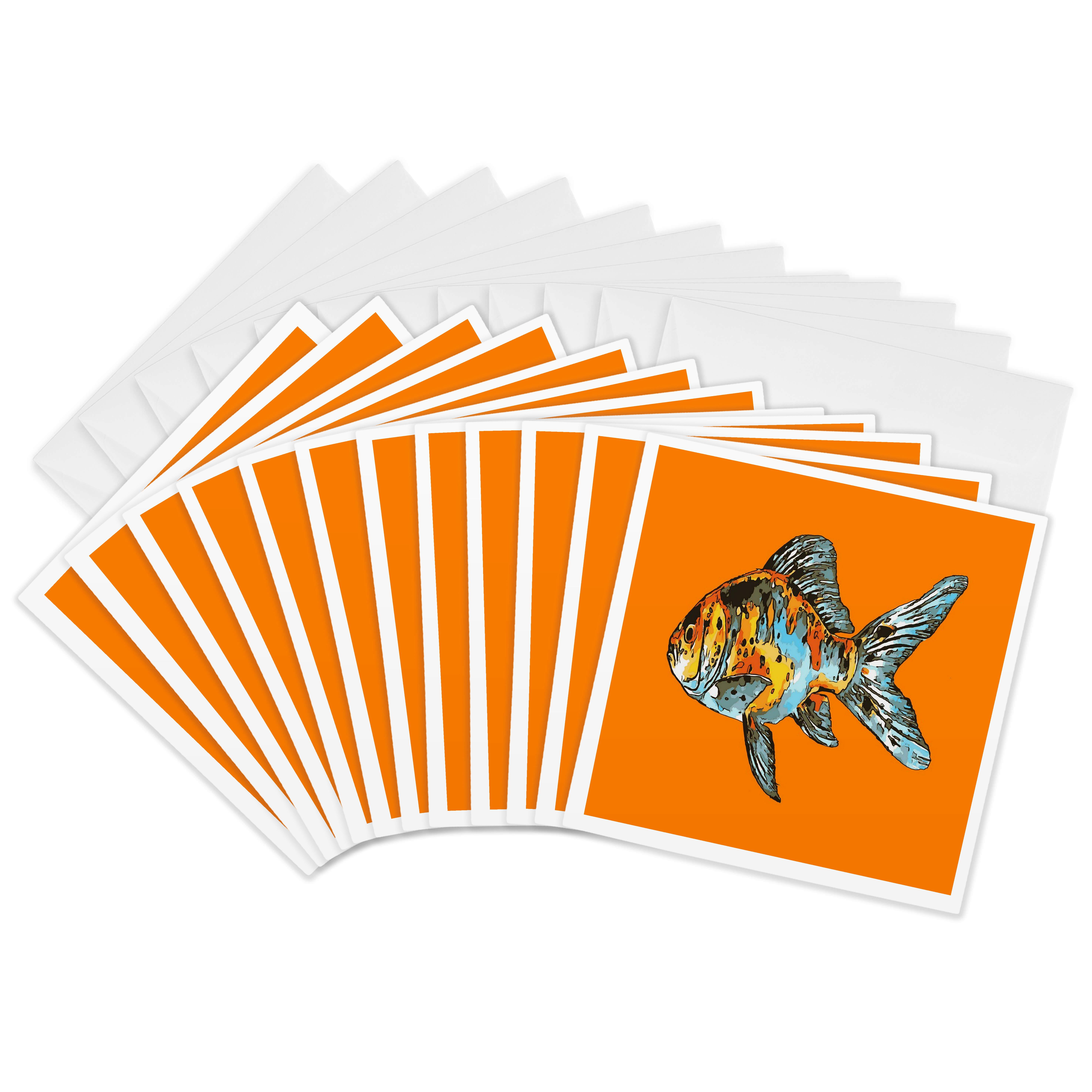 3drose, Blue and Orange Shubunkin Goldfish Isolated Black Outline Art ...