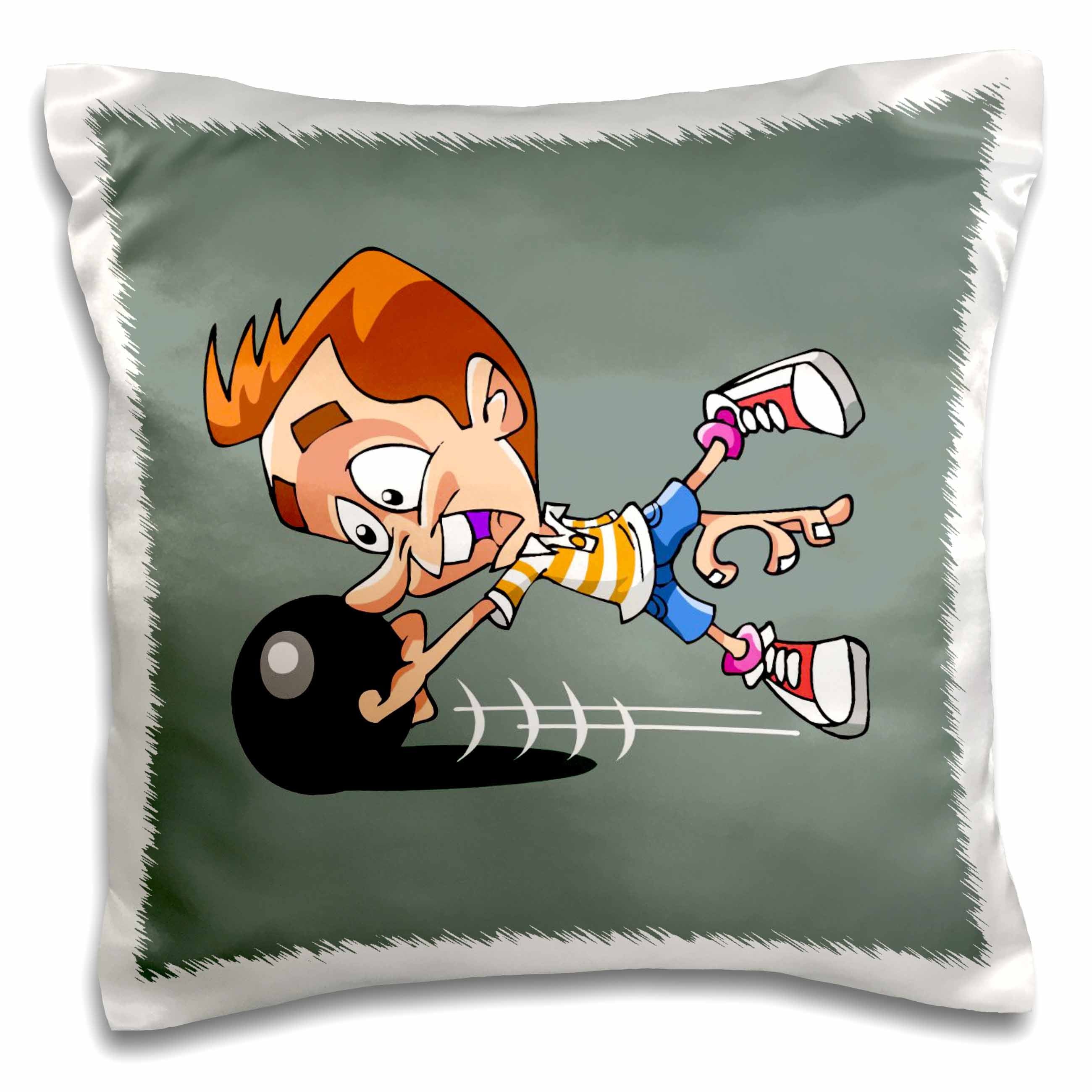 3drose, Bowling Humor Finger Stuck in Ball, 16x16 inch Pillow Case ...