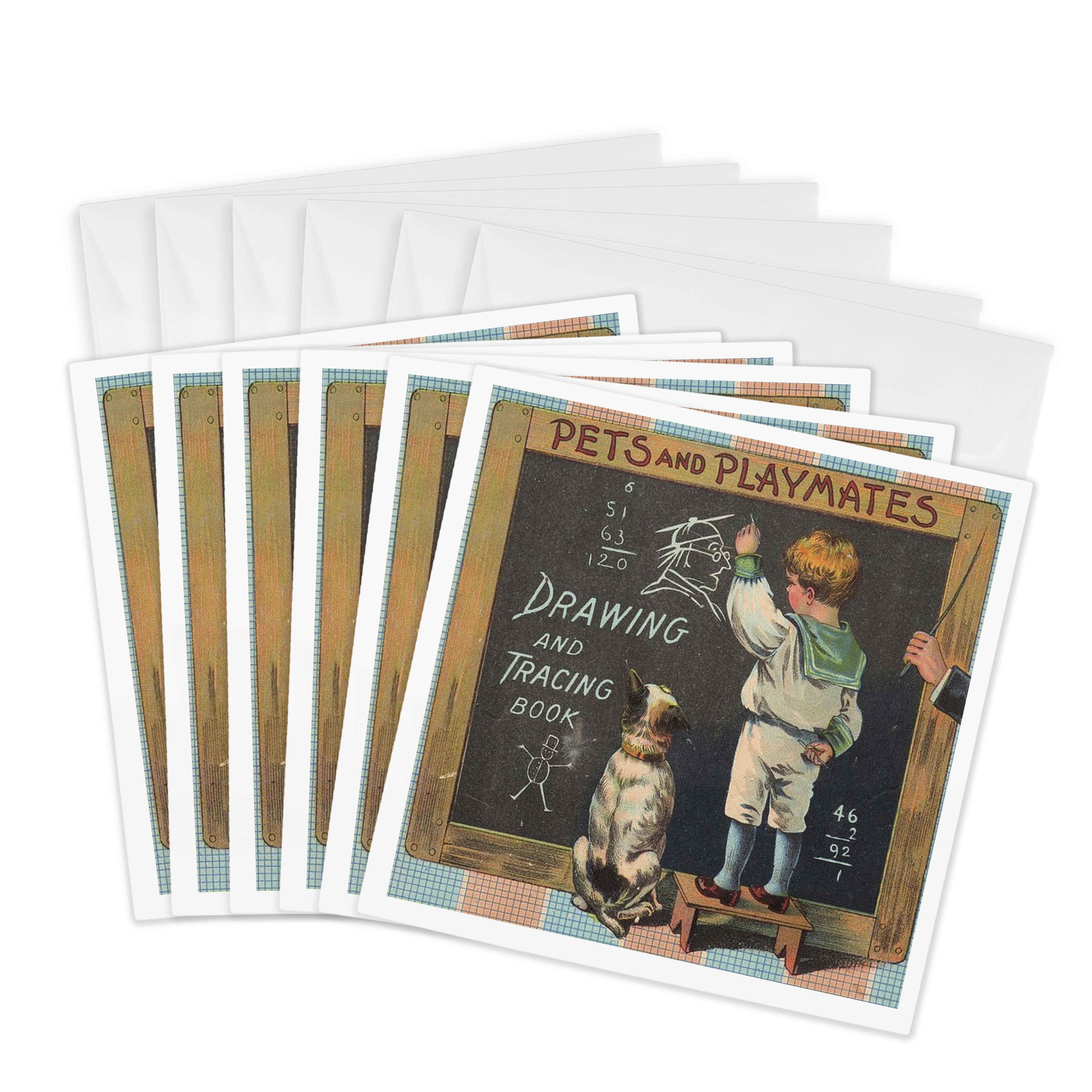 3drose, Boy and His Dog, 6 Greeting Cards with Envelopes - Walmart.com
