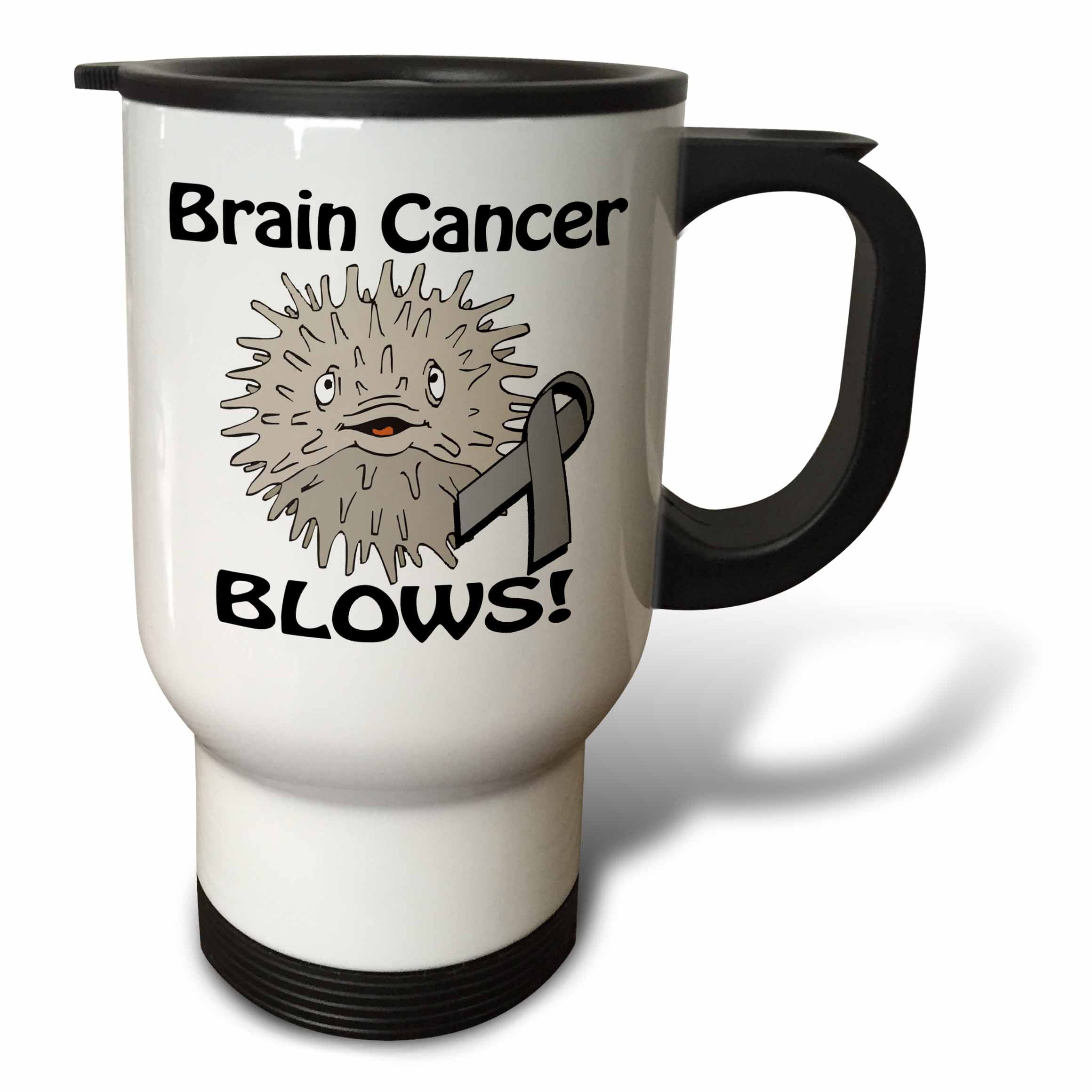 3drose, Brain Cancer Blows Awareness Ribbon Cause Design, 14oz ...