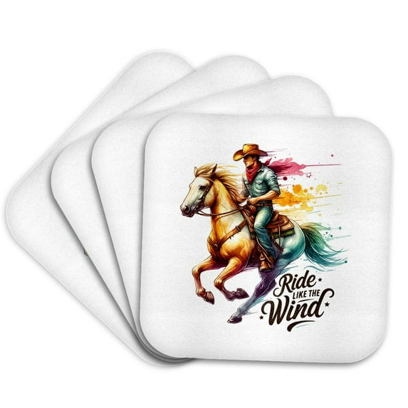 3drose, Brave Cowboy Rides His Horse. Ride like the Wind Text. Western ...