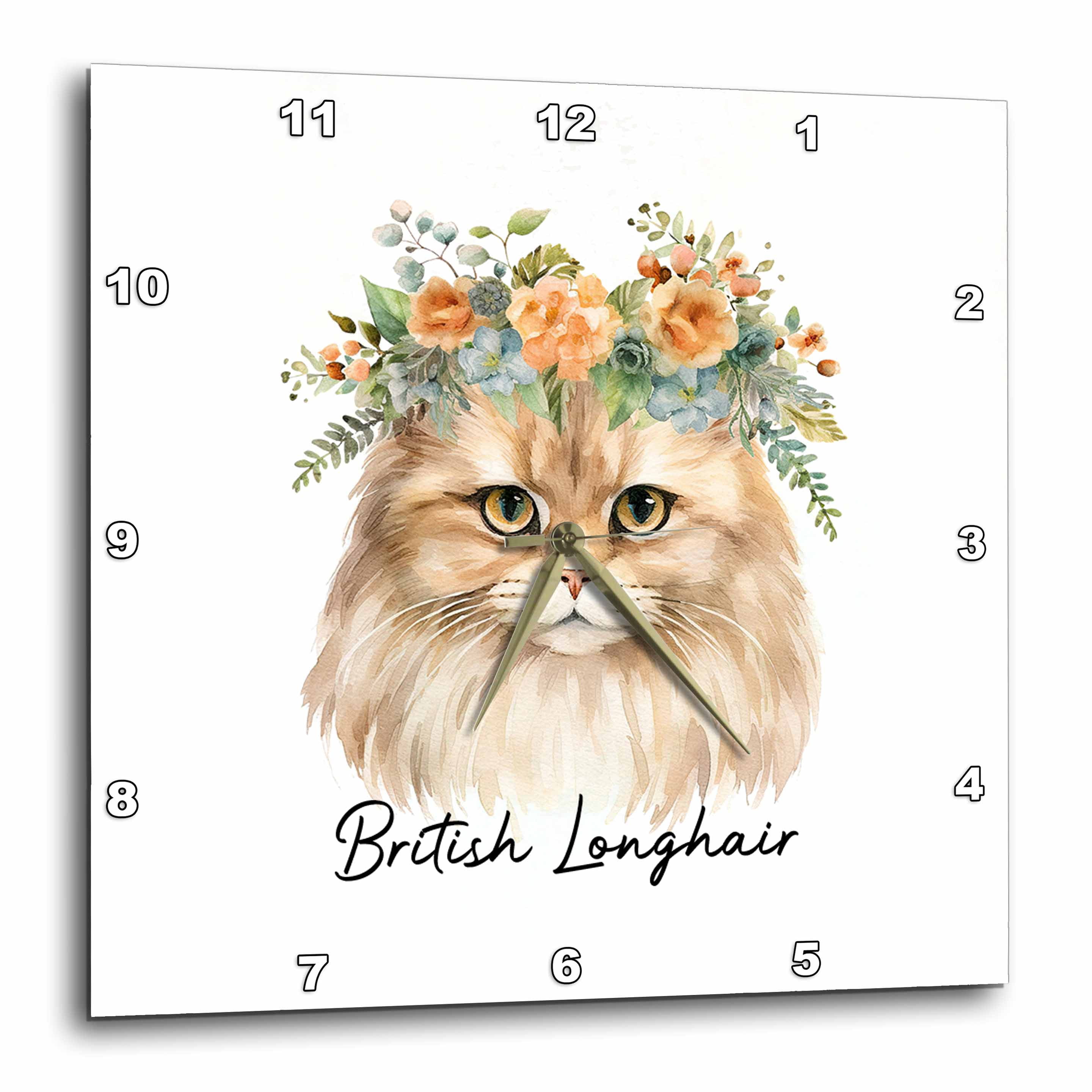 3drose, British Long-hair Cat Breed Decorated with Flowers. Pretty Art ...