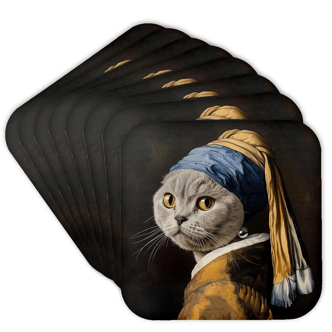 3drose, British Shorthair Cat with Pearl Earring Golden Age Painting ...