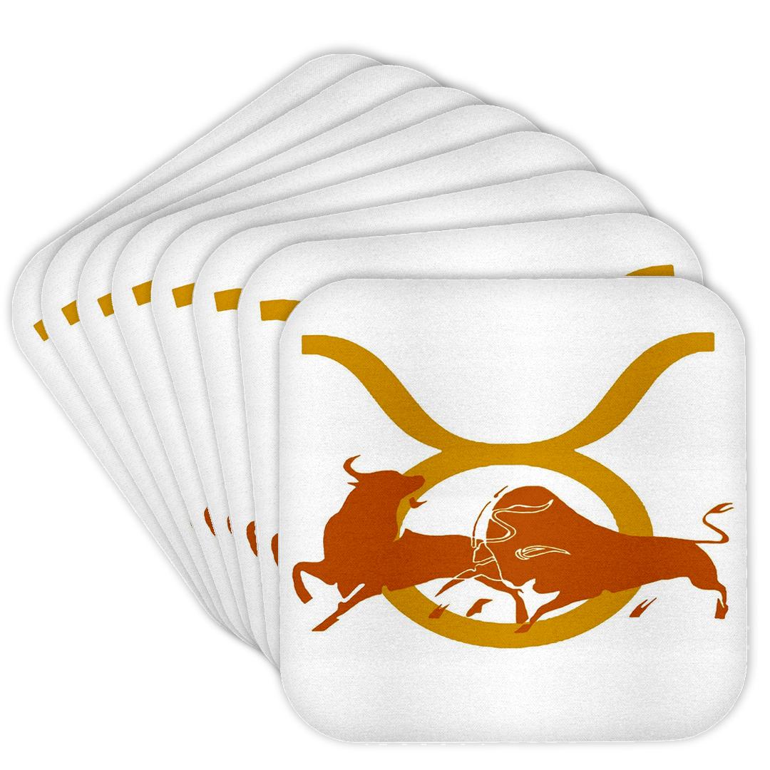 3drose, Brown Taurean Bull Icon Glyph of Head and Horns, Set of 8 ...